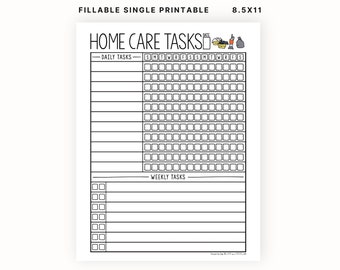 Cleaning by Room Checklist Fillable Printable PDF Instant Download ...