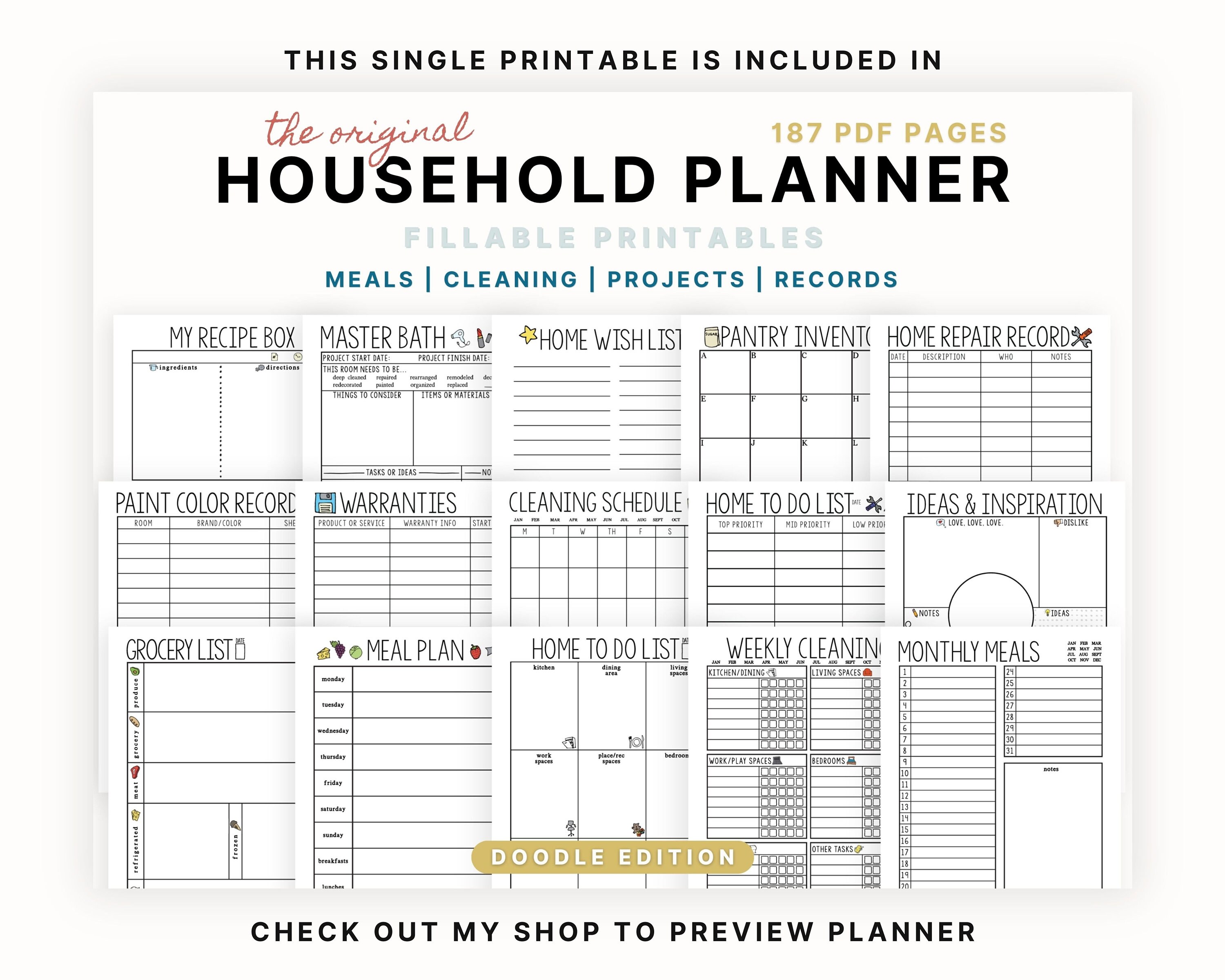 Grocery List by Department Printable and Fillable PDF - Etsy