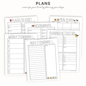 Travel Planner Printables | Family Vacation | Trip Itinerary | Getaway ...