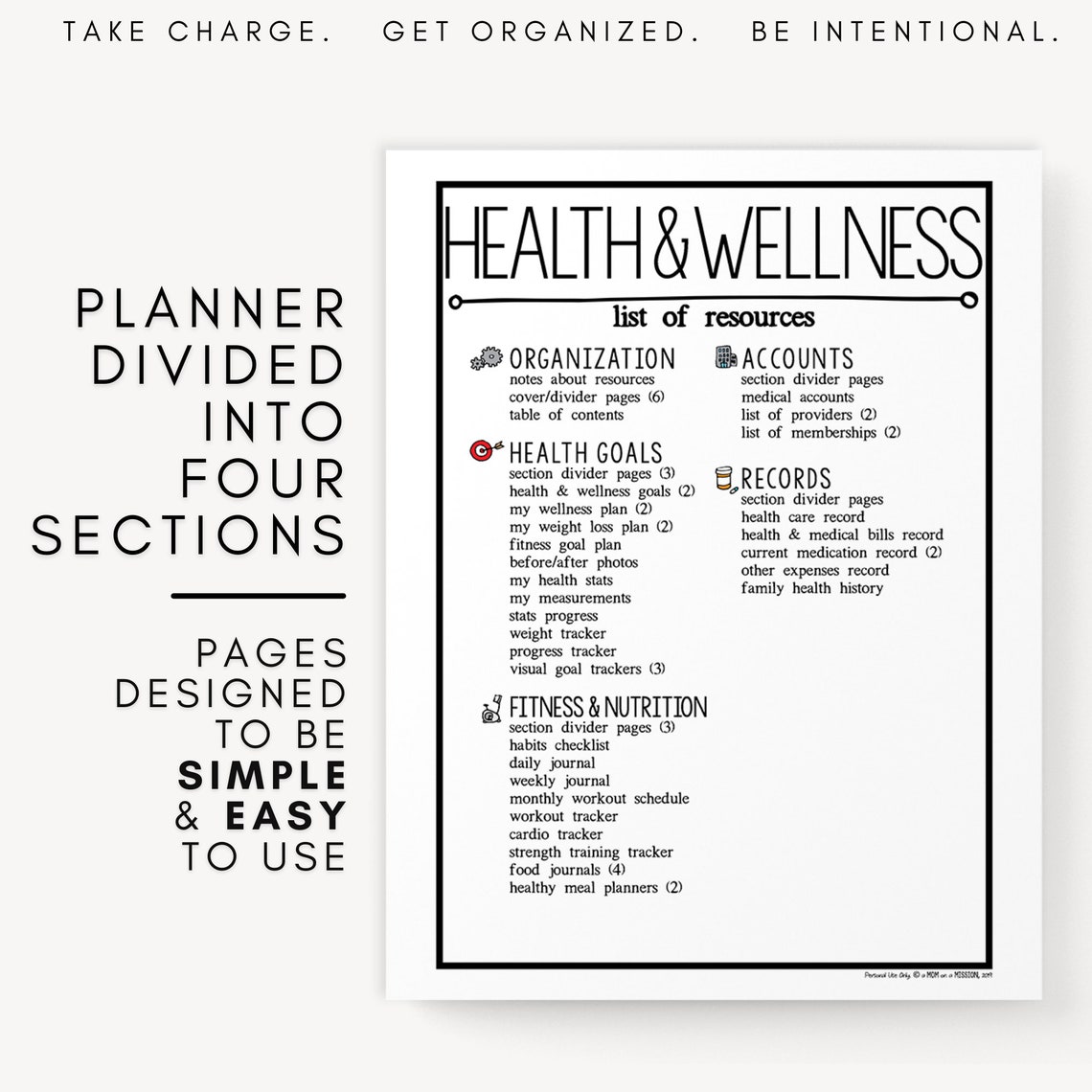 Health & Wellness Planner Printables Fitness Nutrition - Etsy
