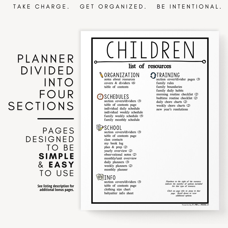 Children Planner Printables School Documents Family - Etsy