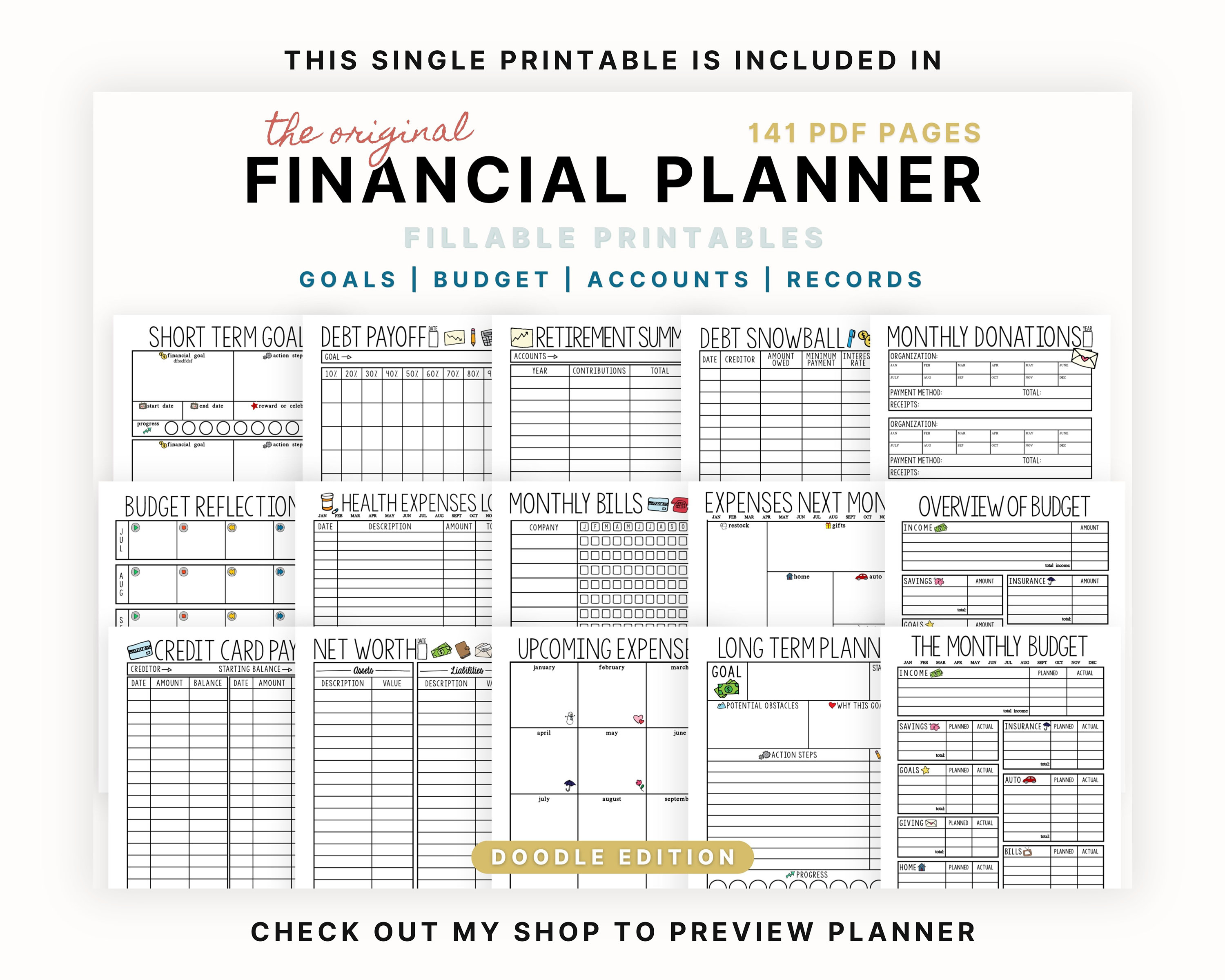 Financial Goal Tracker Debt or Savings Thermometer Printable and ...