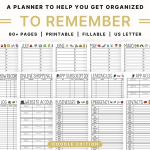 To Remember Printable Planner - Etsy