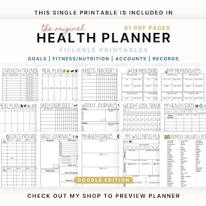 My Wellness Plan | Printable and Fillable PDF - Etsy