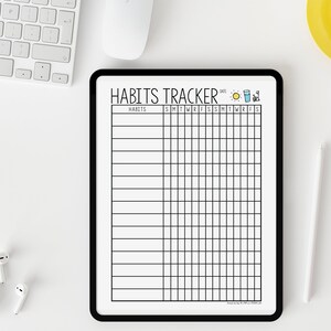 Habits Tracker | Printable and Fillable PDF - Etsy