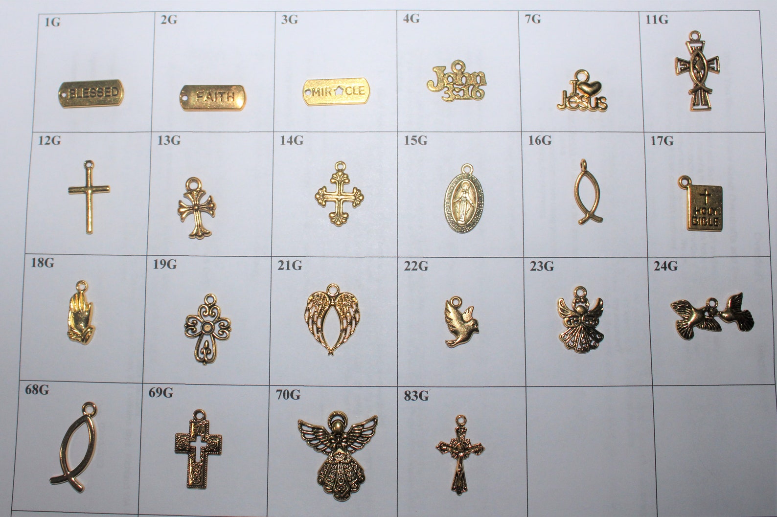 Christian Charm Bracelet Gold Toned Custom Christian Charm - Etsy