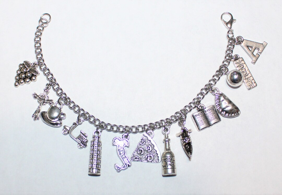 Italy Charm Bracelet, Stainless Steel Italy Bracelet, Italy Travel ...