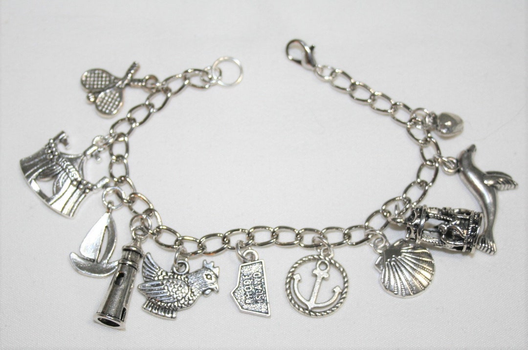 Rhode Island Charm Bracelet Stainless Steel Rhode Island - Etsy