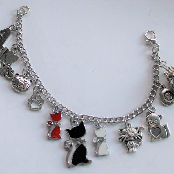 Cat Charm Bracelet - Etsy