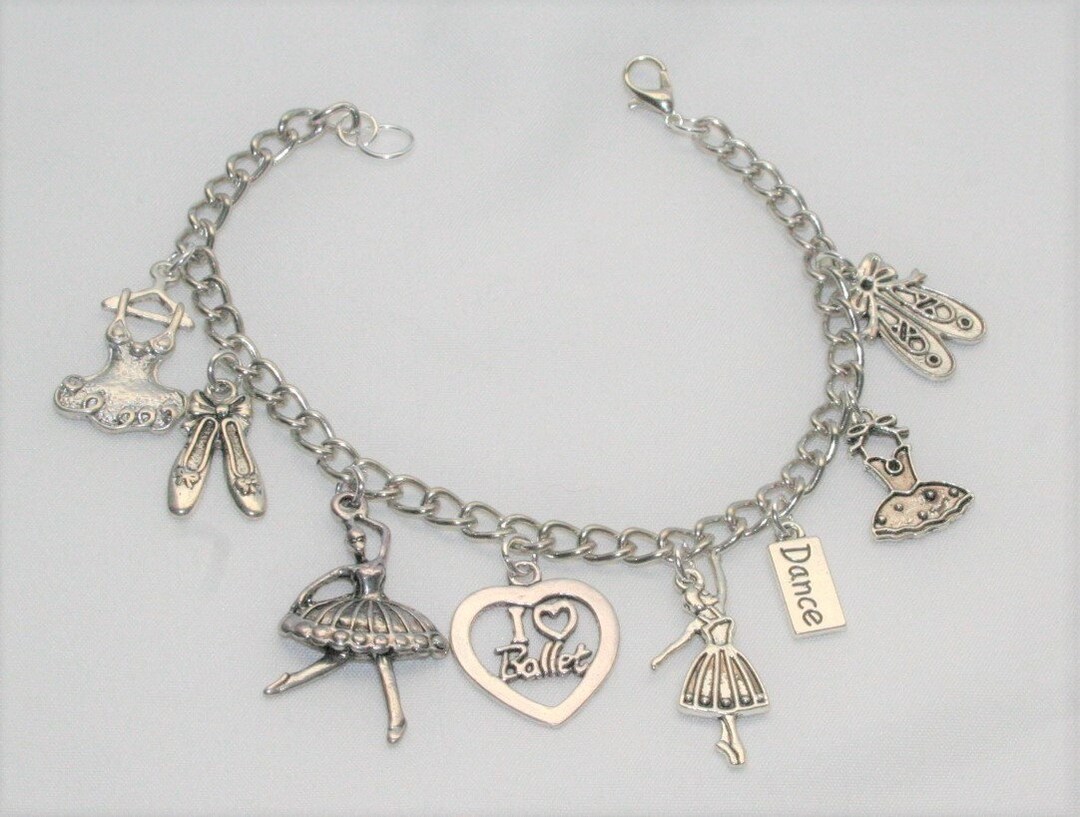 Ballet Charm Bracelet, Stainless Steel Ballet Bracelet, Ballet Charm ...
