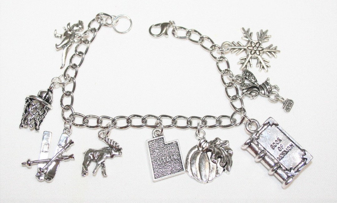 Utah Charm Bracelet, Stainless Steel Utah Bracelet, State of Utah ...