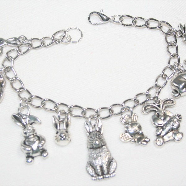Rabbit Charm Bracelet - Etsy