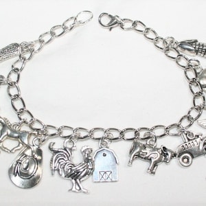 Create Your Own Farmer Bracelet, Farm Charm Bracelet, Stainless Steel ...