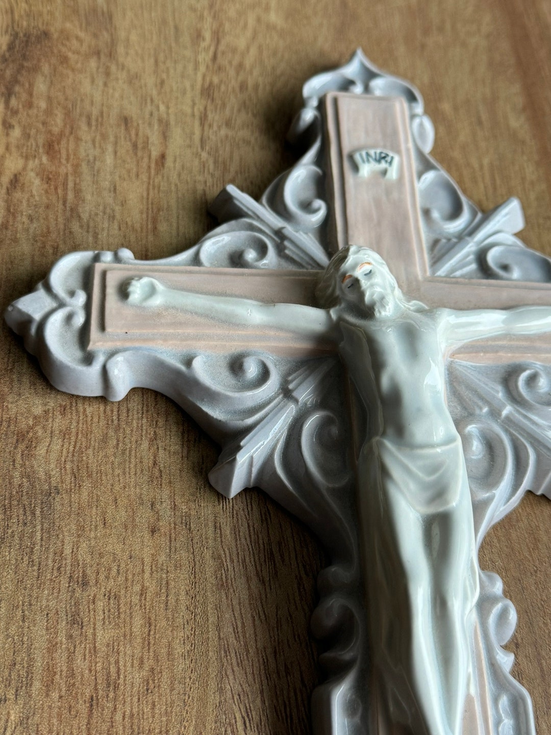 Intricate Porcelain Crucifix Religious Wall Decor - Etsy