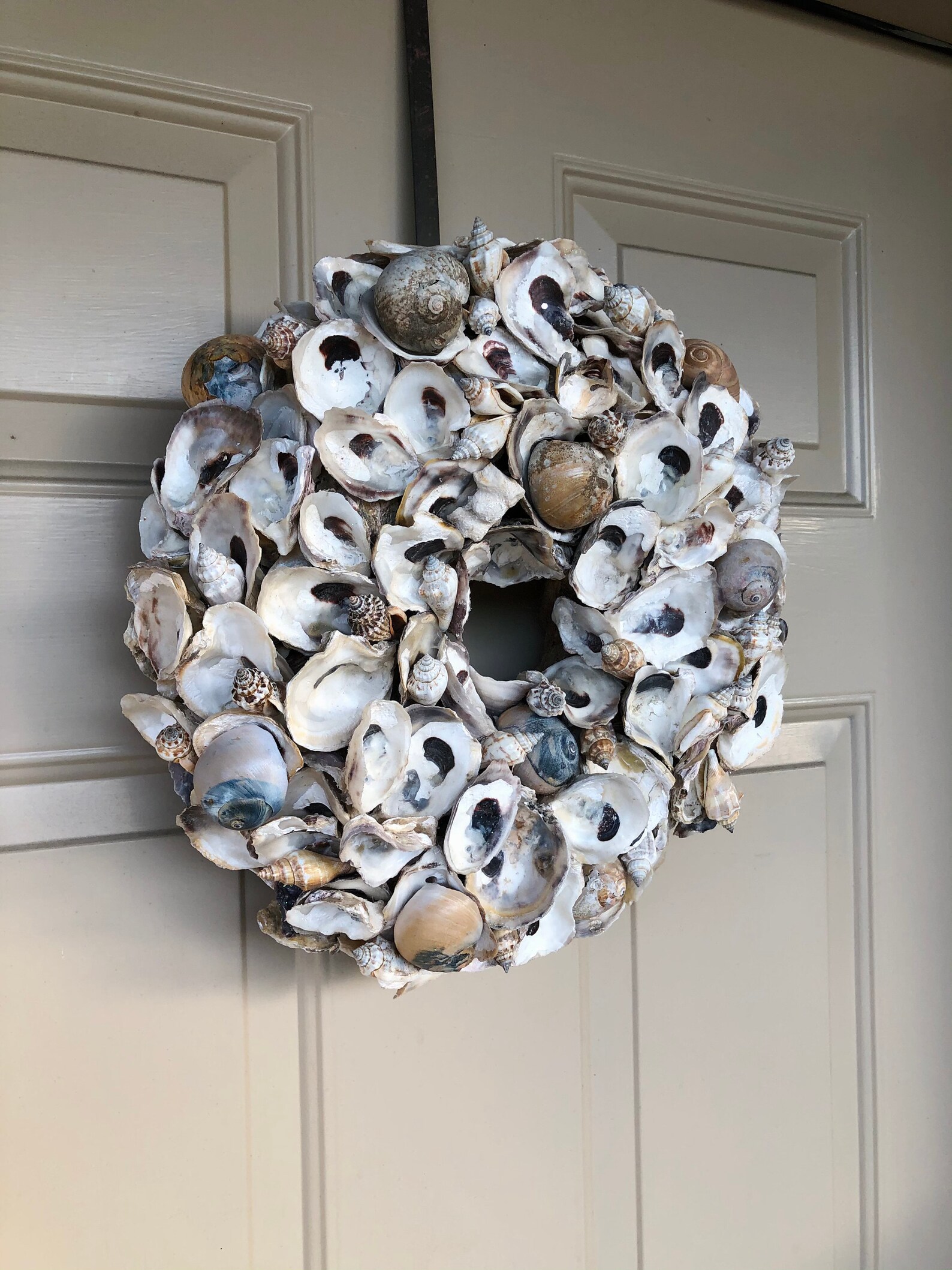 14 Hand Crafted Oyster Shell Wreath W/ Moon Snails - Etsy