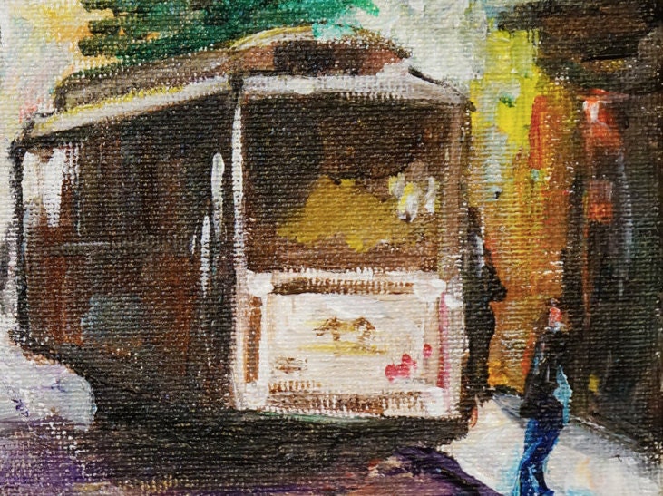 Cable Car at San Francisco California Painting by Marinelaart - Fine ...