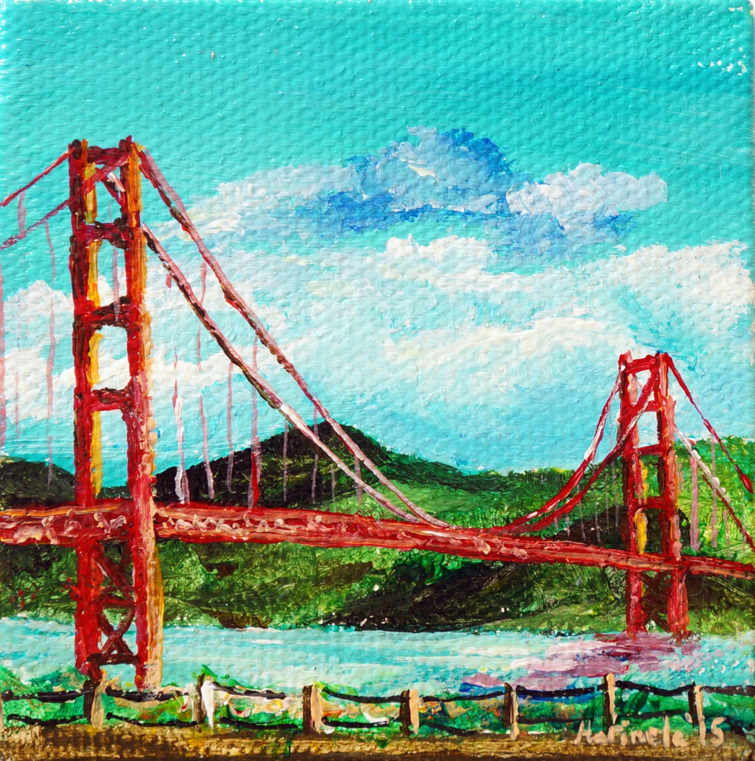 San Francisco Golden Gate Bridge Painting by Marinelaart - Fine Art ...