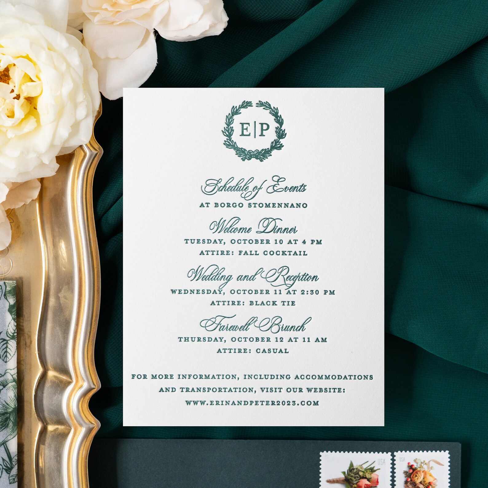 Printed Vellum Folder Invitation Suite for Italian Destination Wedding ...