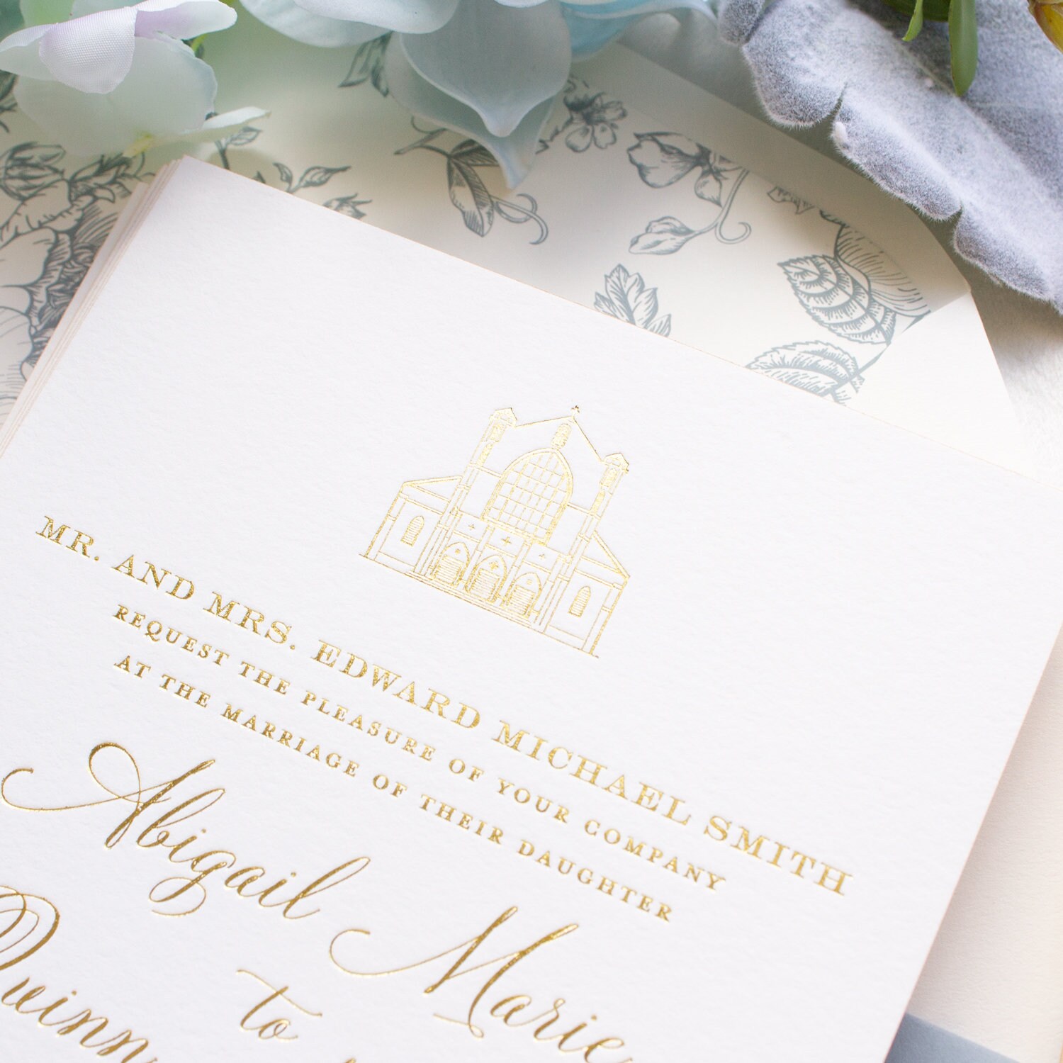 Wedding Venue Illustration Invitations, Greencrest Manor Invitations in ...