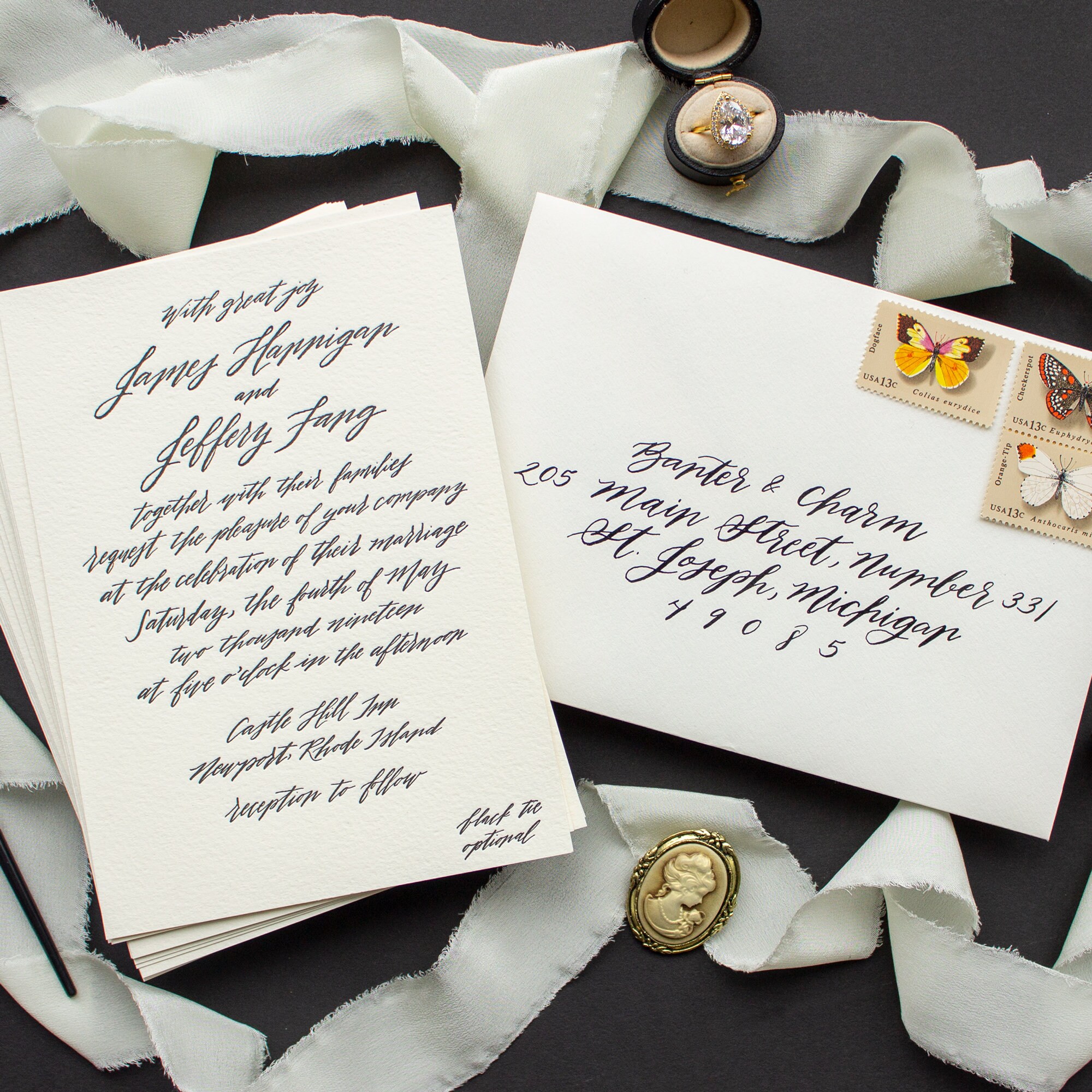 Calligraphy Invitations For Formal Weddings Modern Calligraphy Wedding 