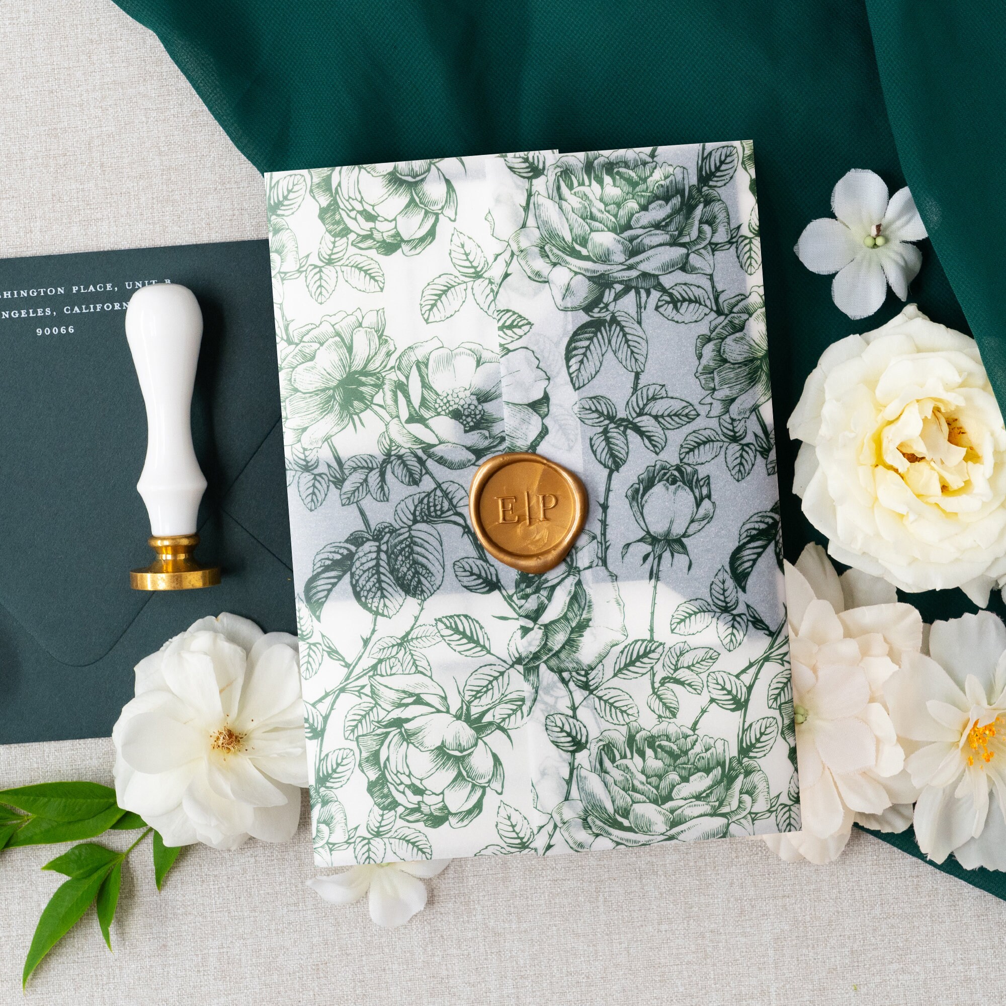 Printed Vellum Folder Invitation Suite for Italian Destination Wedding ...