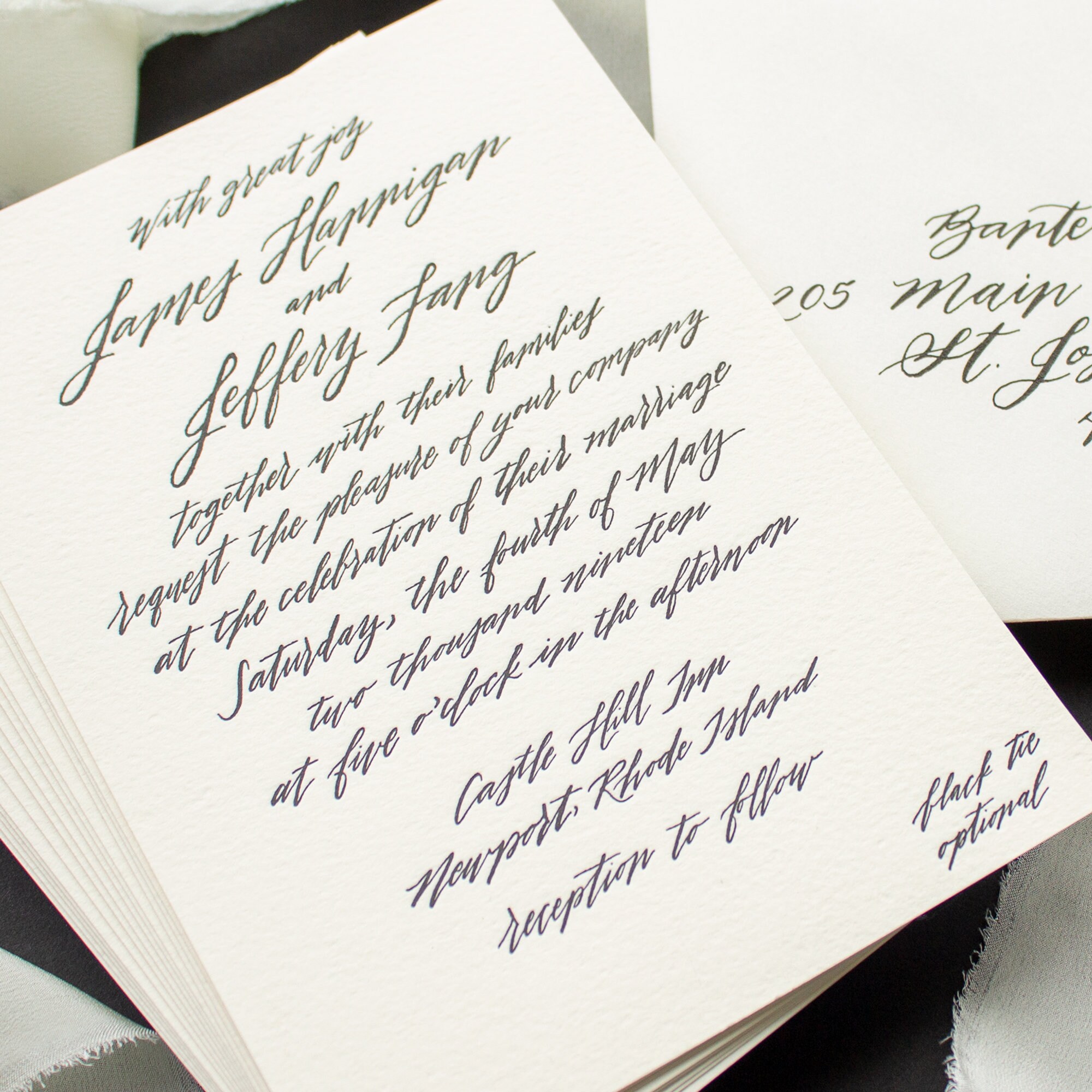 Calligraphy Invitations For Formal Weddings Modern Calligraphy Wedding 