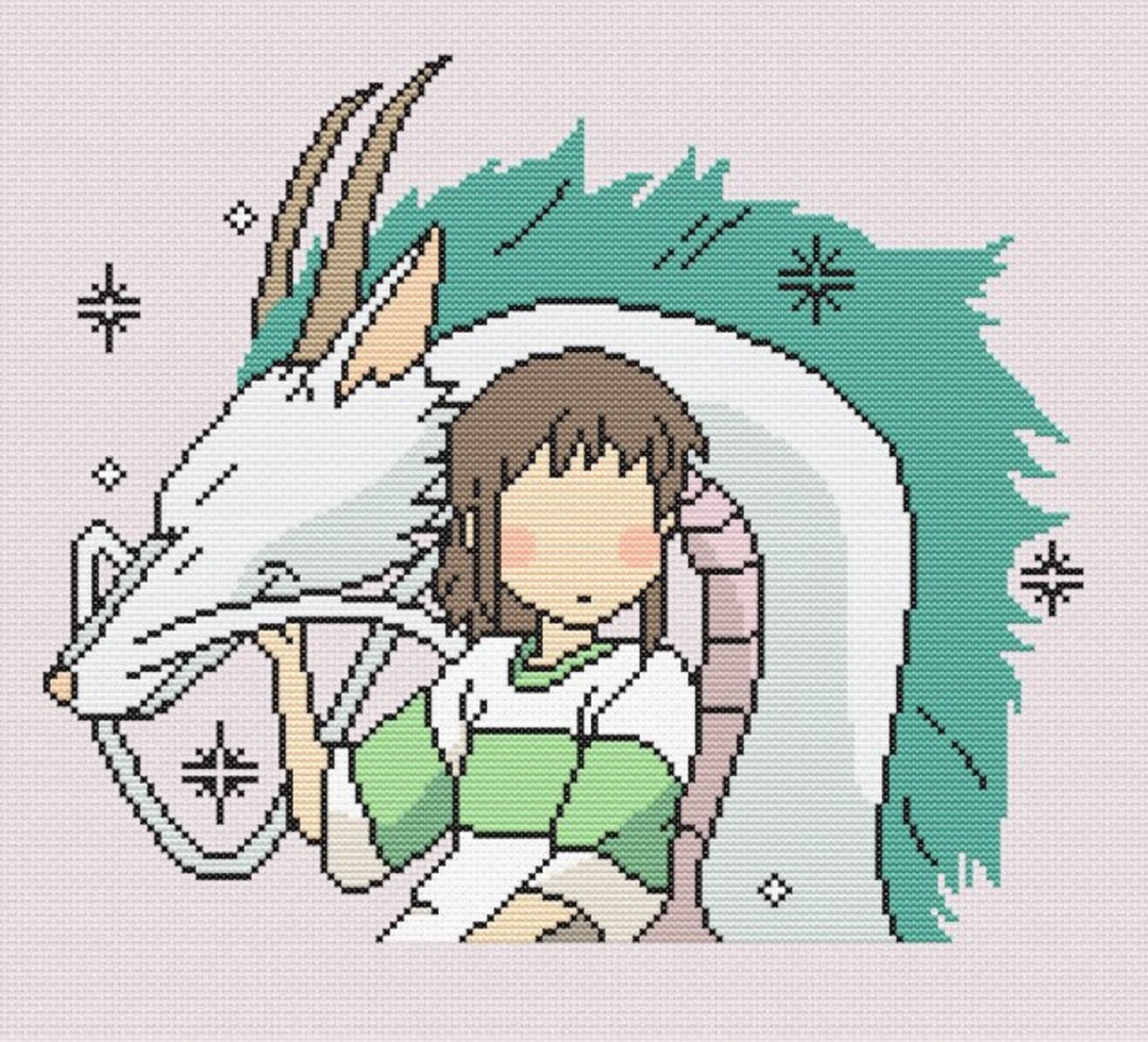 Haku and Chihiro Spirited Away Cross Stitch Pattern PDF - Etsy Hong Kong