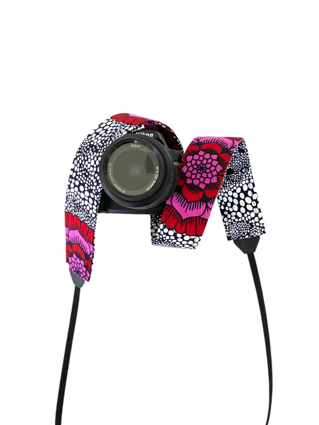 Pink Floral Camera Strap / DSLR Camera Strap for Nikon, Canon, Sony and ...