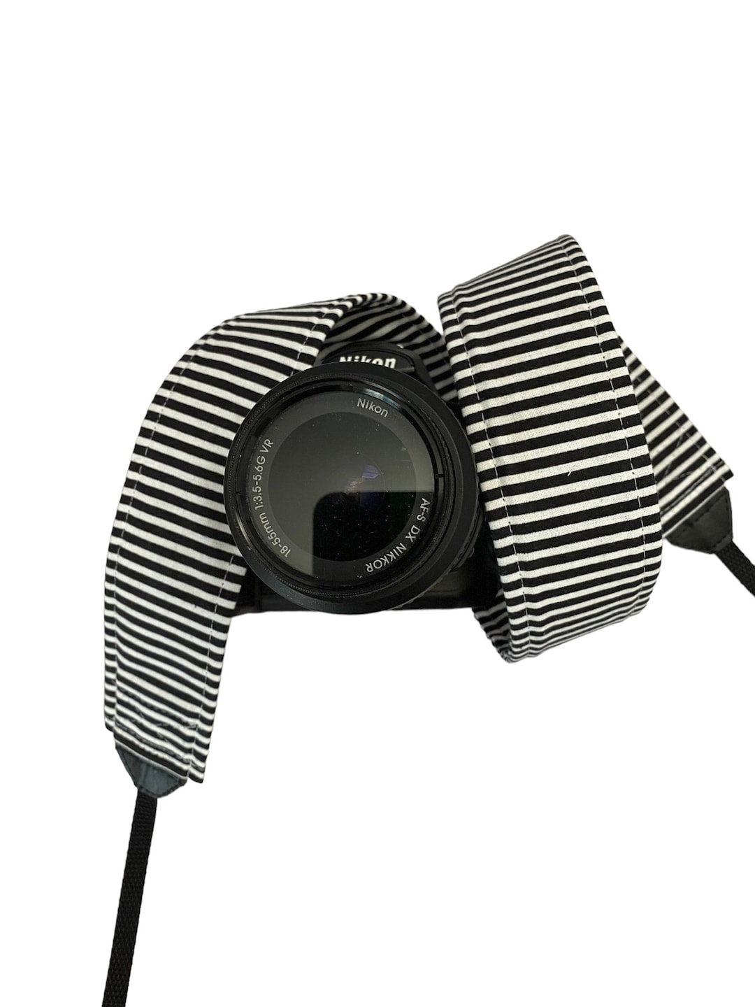 Stripe Black and White Camera Strap / DSLR Camera Strap for Nikon ...