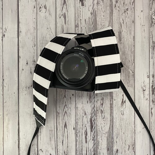 Stripe Black and White Camera Strap / DSLR Camera Strap for - Etsy