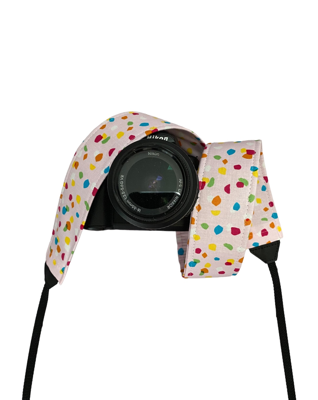 Pink Party Polka Dot Camera Strap / DSLR Camera Strap for Nikon, Canon ...