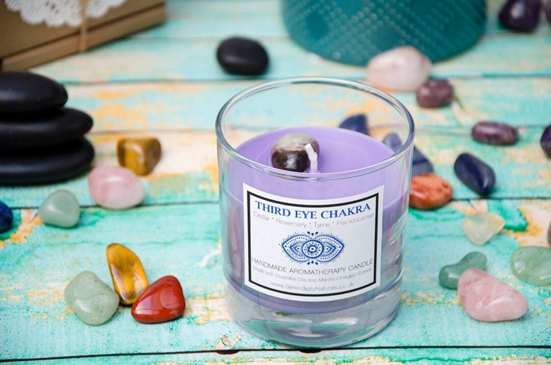 THIRD EYE purple CHAKRA Aromatherapy Candle, 240ml, Soy Wax, Vegan - Etsy