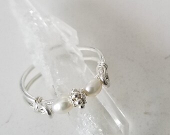 Pearl Band. Purity Ring Sterling Silver | Etsy