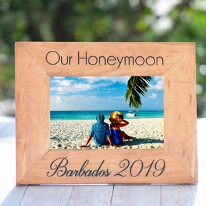 Honeymoon Picture Frame - Personalized Keepsake - Wedding Picture Frame ...