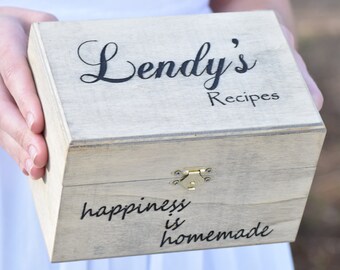 Recipe Box Personalized Recipe Box Housewarming Gift | Etsy
