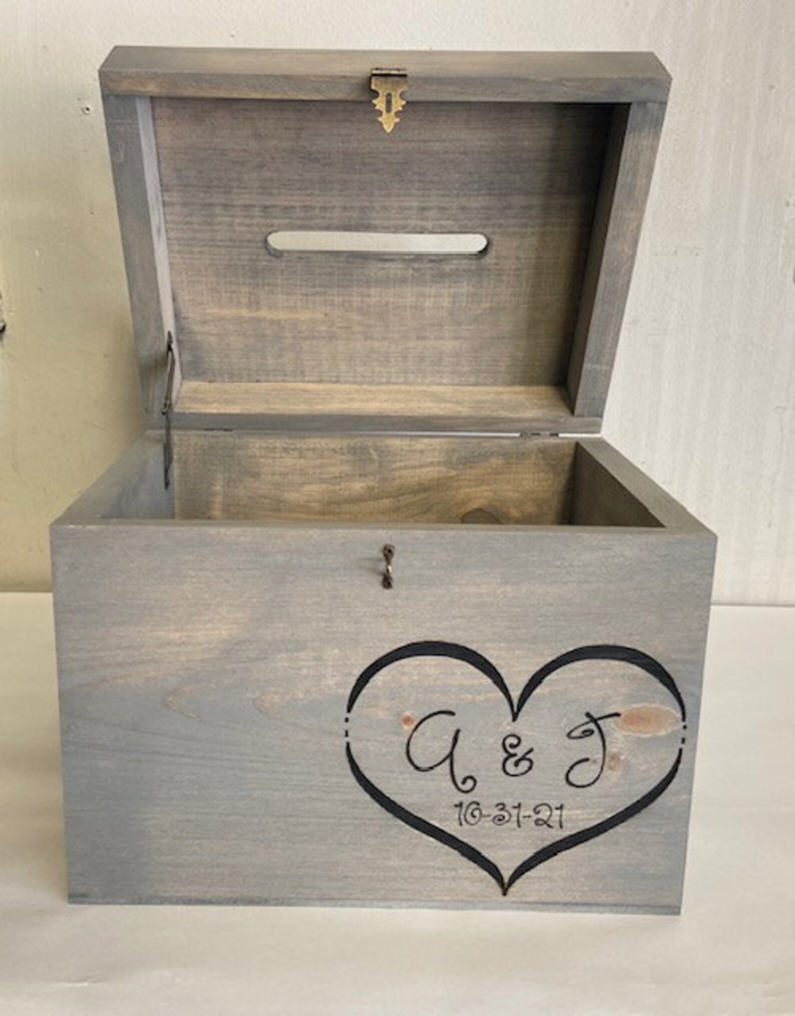 Secured Lockable Card Box With Card Slit Rustic Wedding Card - Etsy
