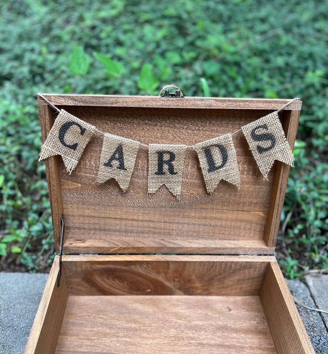 Burlap Cards Banner - Rustic Wedding Card Box Insert - Cards Heart ...