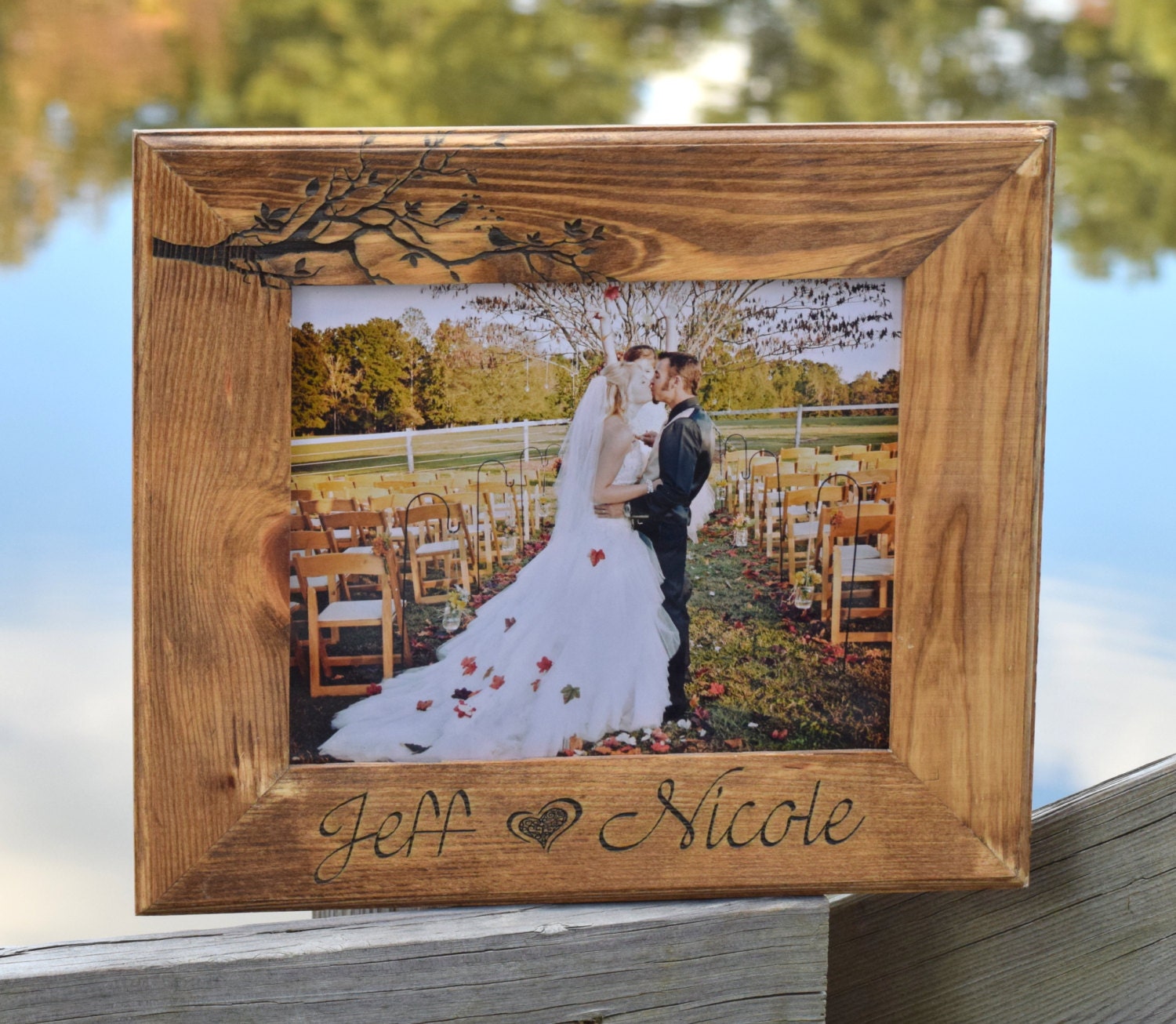 Love Birds Wooden Frame Picture Frame Wedding Gift - Etsy