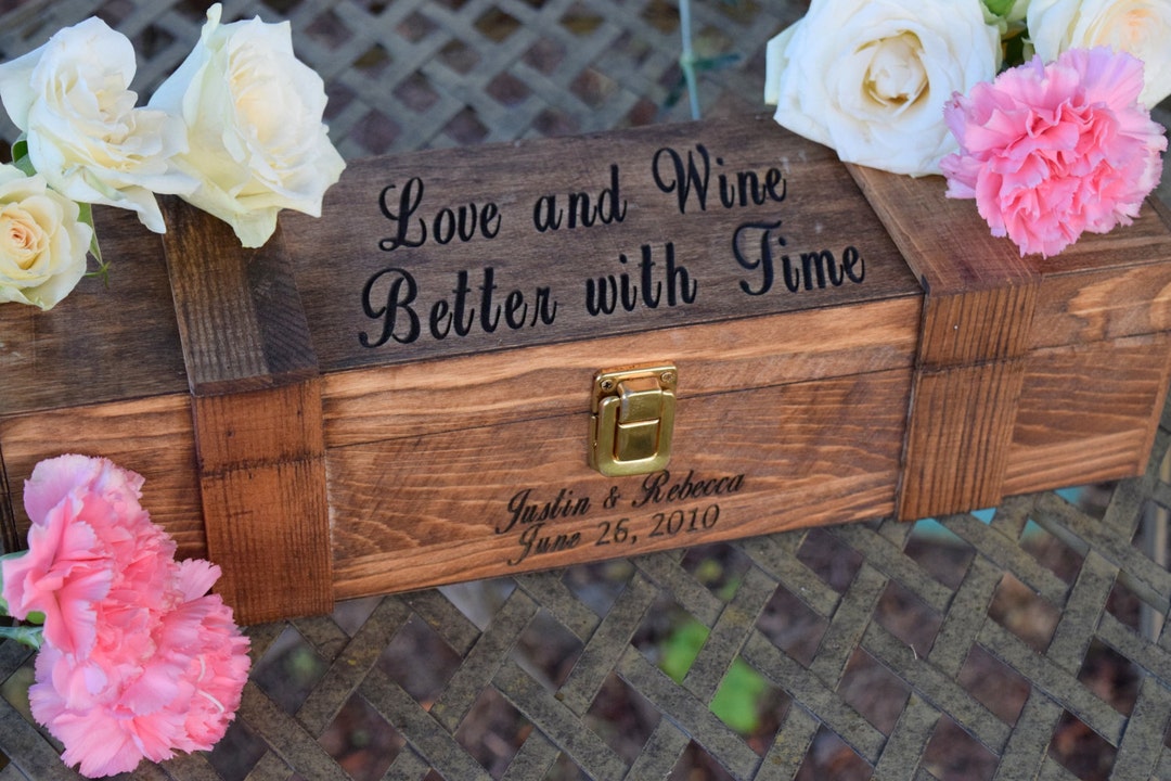 Ceremony Wine Box - Wine Capsule - Wedding Wine Box - Rustic Wedding ...