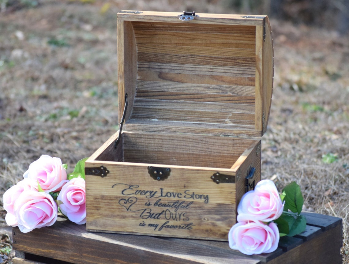 Wood Card Box Rustic Wooden Card Box Rustic Wedding Decor | Etsy