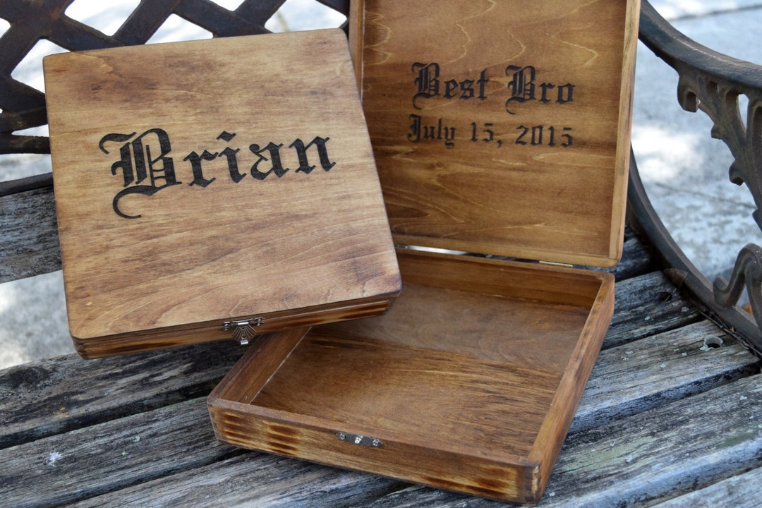 Groomsmen Gift - Rustic Cigar Box - Rustic Wedding - Engraved Wood ...