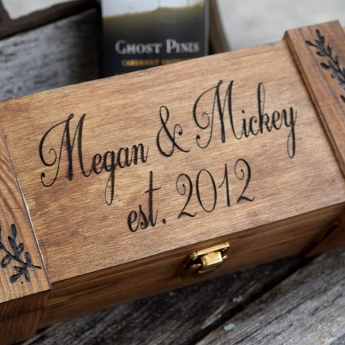 Personalized Wine Ceremony Time Capsule Rustic Wood Wine Box - Etsy
