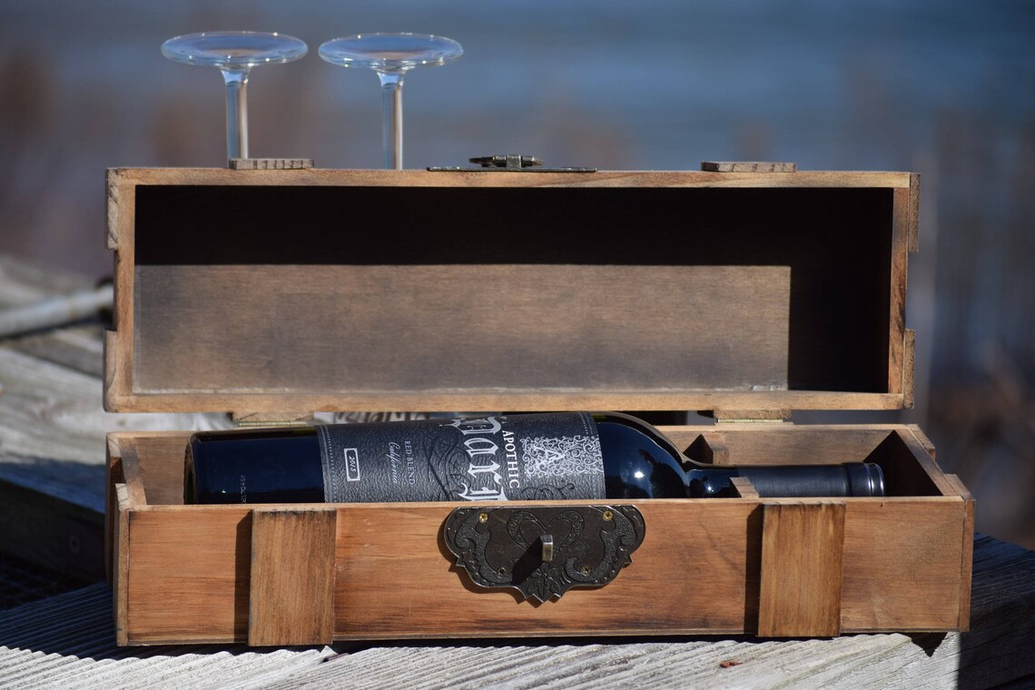 Lockable Wine Box Wedding Wine Box Locking Wine Box - Etsy