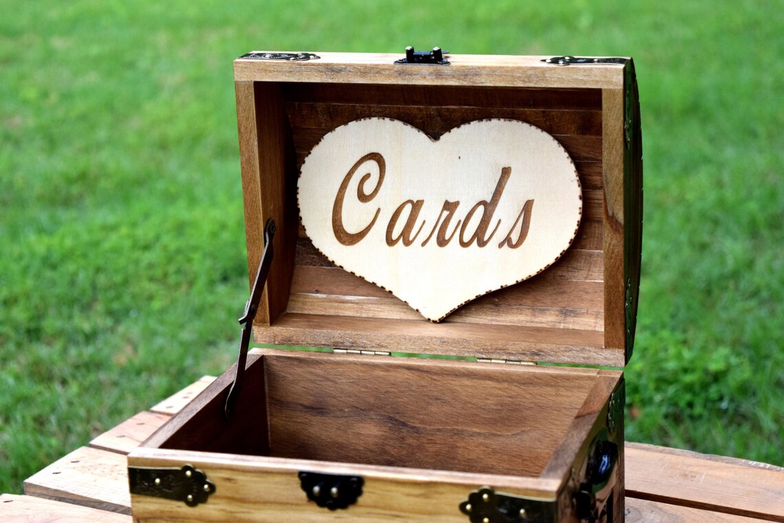 Wedding Card Box Graduation Card Box Wood Card Box Rustic Card - Etsy