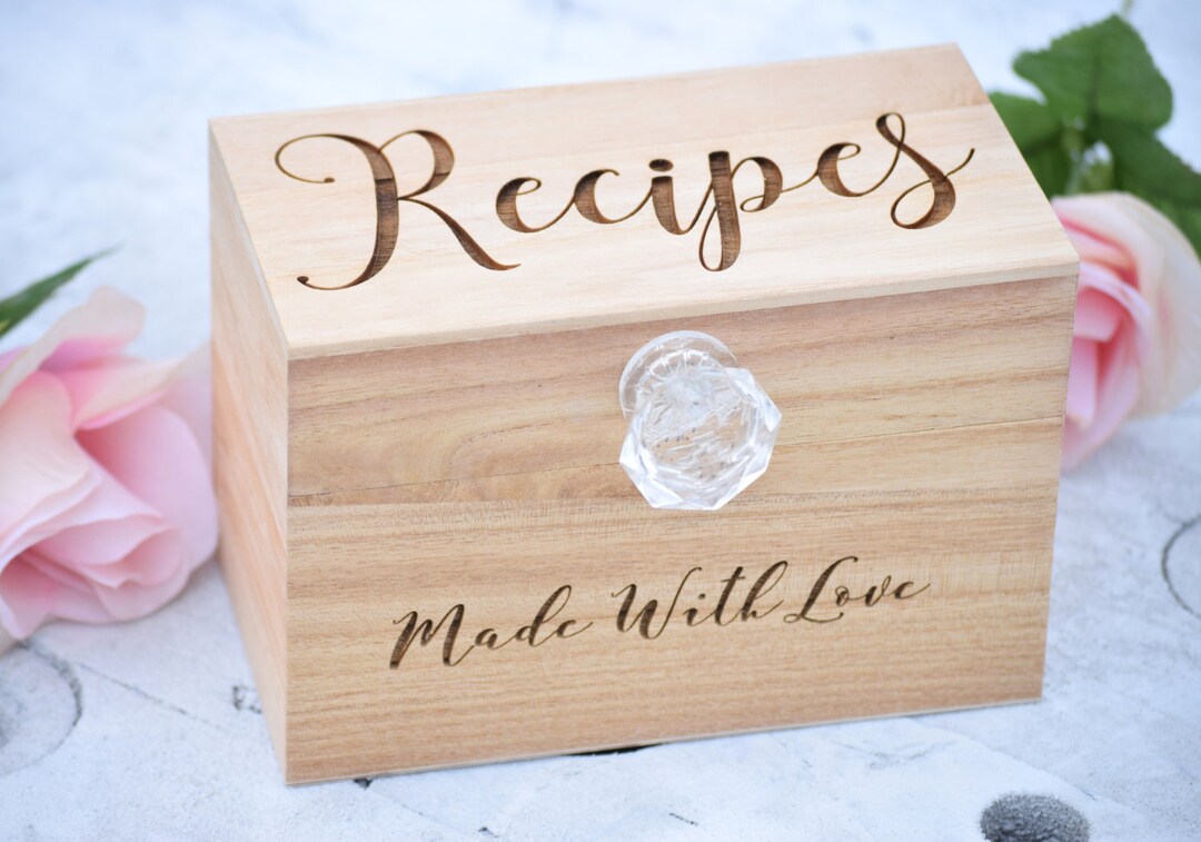 Recipe Box - Personalized Recipe Box - Housewarming Gift - Wedding ...