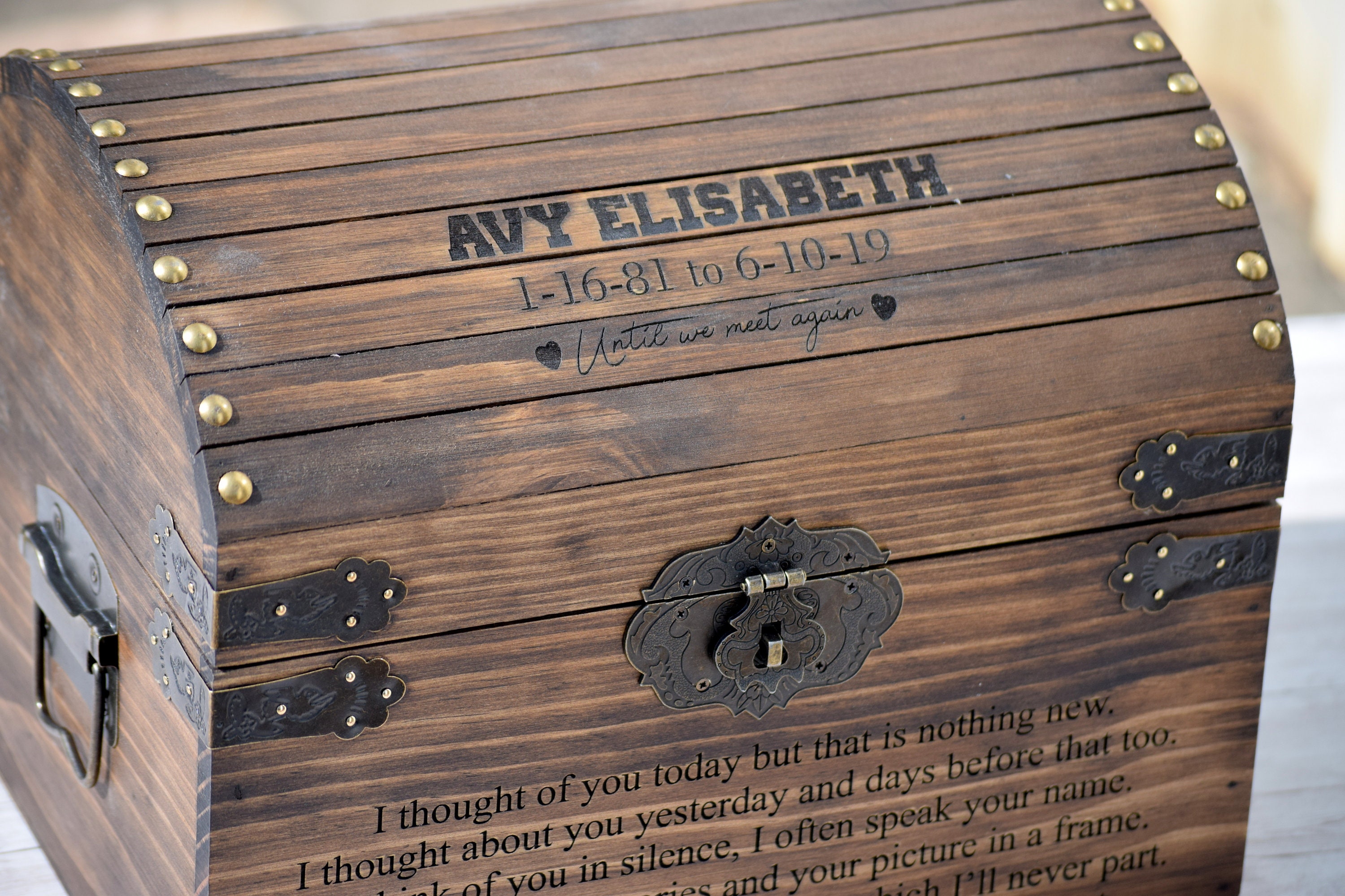 In Memory Box Personalized Wooden Keepsake Box Memorial - Etsy