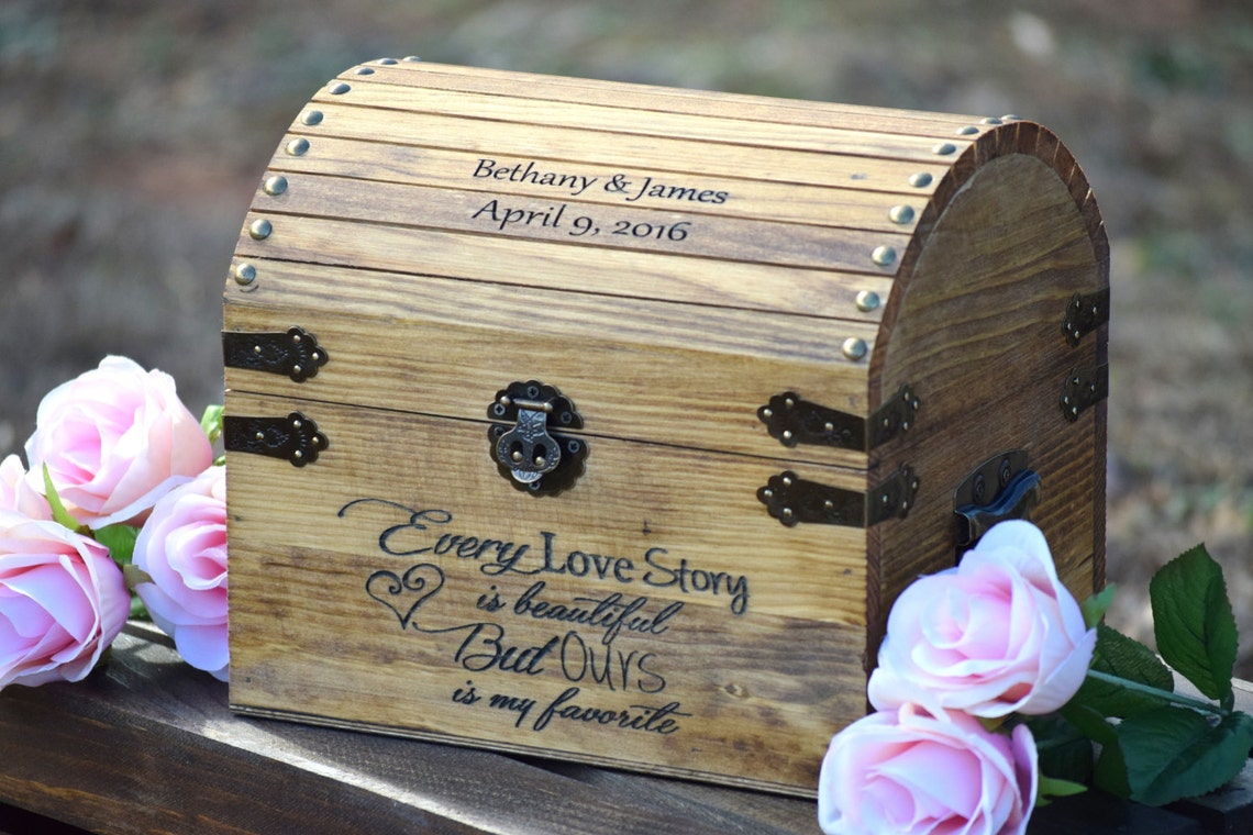 Wood Card Box Rustic Wooden Card Box Rustic Wedding Decor | Etsy