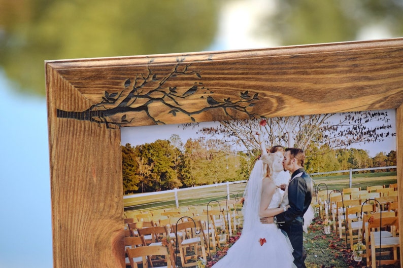 Love Birds Wooden Frame Picture Frame Wedding Gift - Etsy
