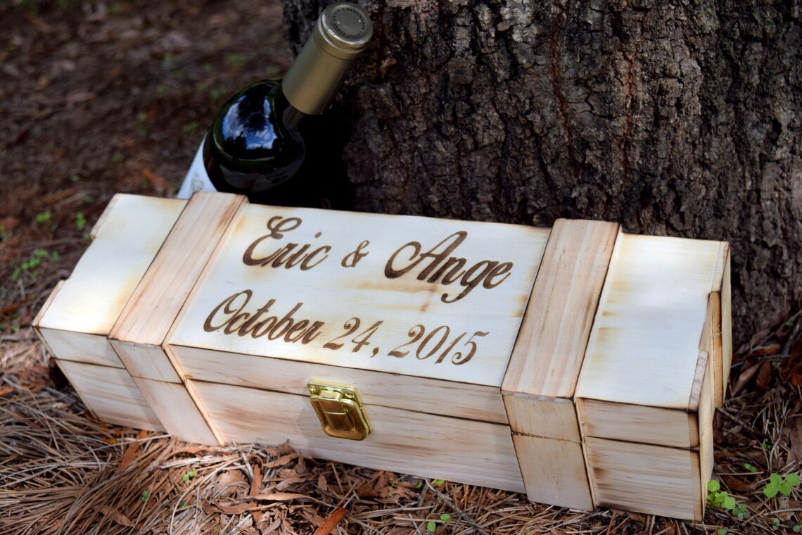 Rustic Wedding Wine Box Wine Capsule Wedding Capsule | Etsy