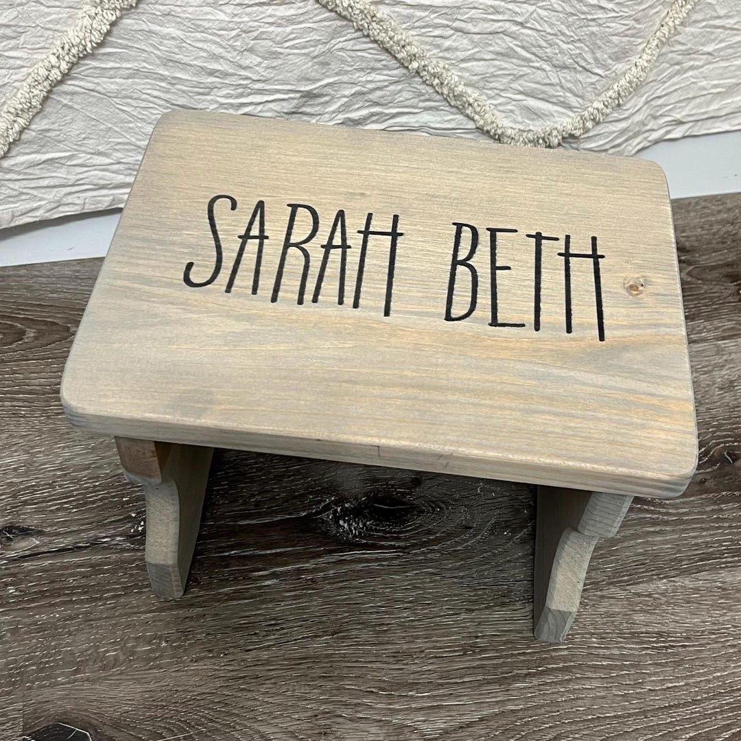Personalized Kids Step Stool – Custom Engraved Wood Stool for Toddlers ...